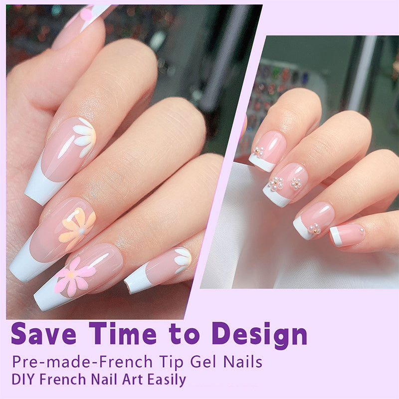 30pcs White French Short Almond Press on Nails – BORN PRETTY
