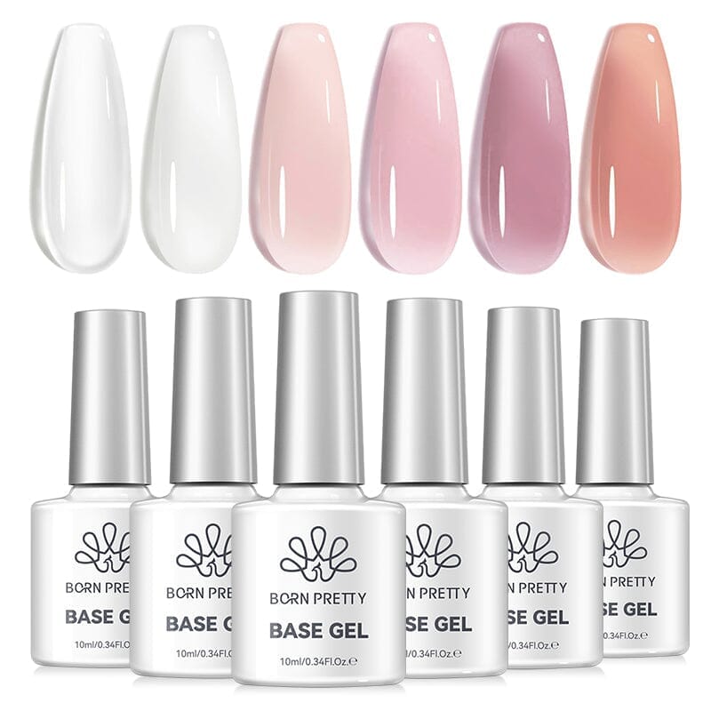 6 Colors Fiber Rubber Base Gel Polish Set 10ml – BORN PRETTY