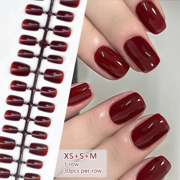 30pcs Black Almond Press on Nails – BORN PRETTY