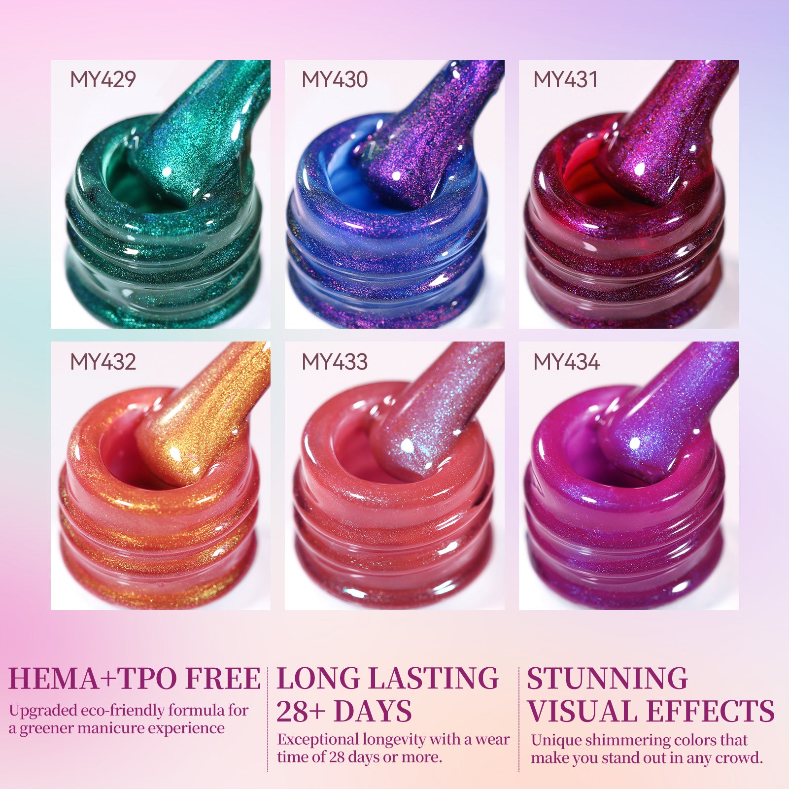 6 Colors Colored Cat Magnetic Gel M51 Summer Light 7ml HEMA/TPO FREE ...