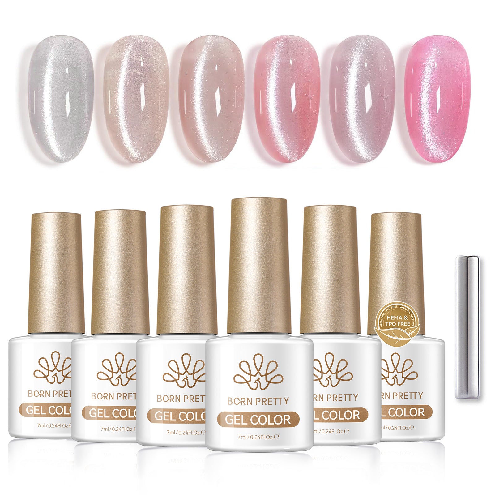 6 Colors Crystal Cat Magnetic Gel M60 Misty Dawn 7ml HEMA/TPO FREE ...