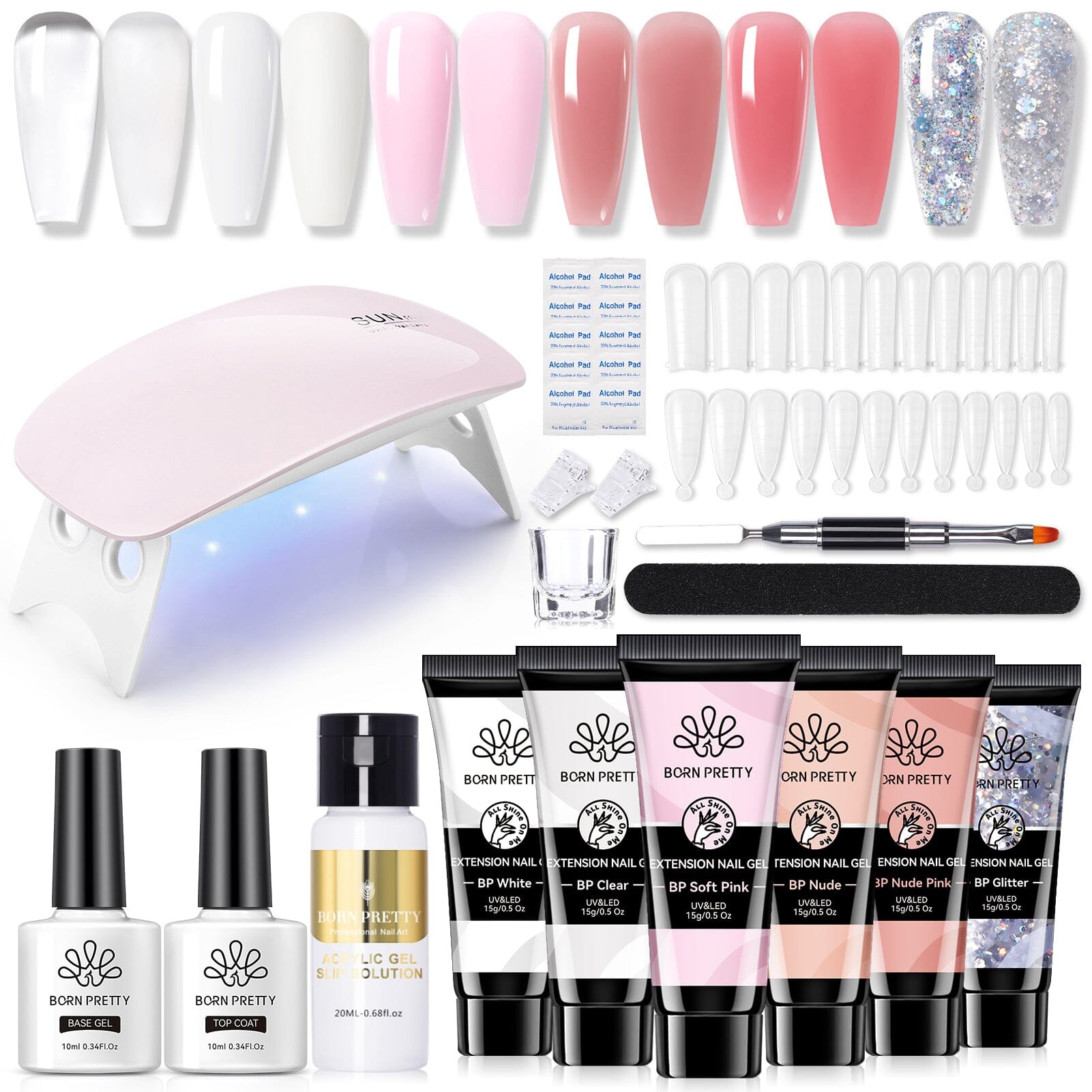 6 Colors Extension Nail Gel Starter Kit – BORN PRETTY