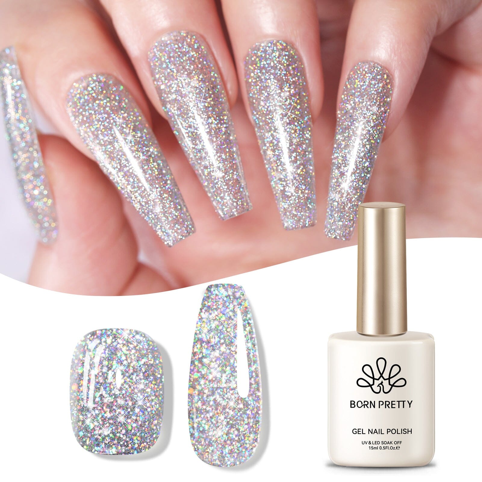 Glitter Gel Polish LS01 Super Laser 15ml – BORN PRETTY
